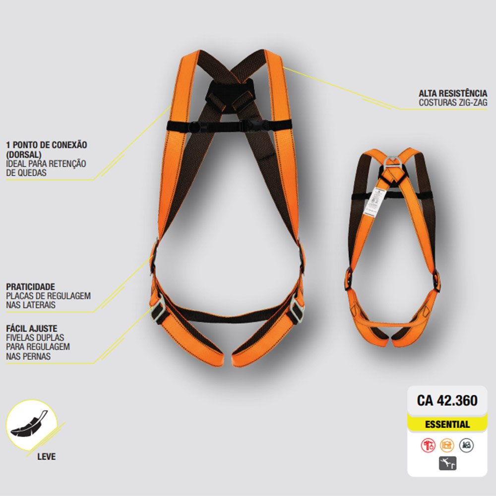 Cinturão Paraquedista 1 Ponto de Conexão HAR11 - Delta Plus