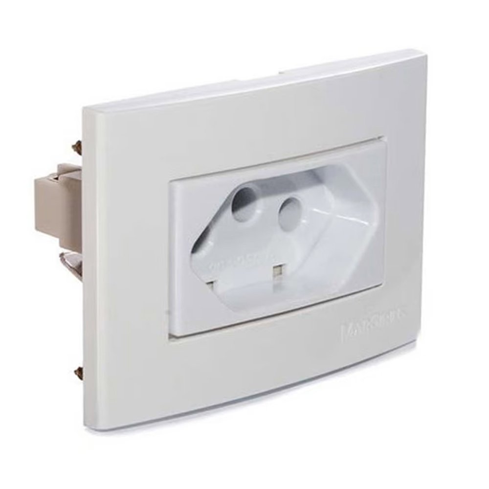 Conjunto Tomada para Móveis 2P+T 20A 250V Branco Sleek MarGirius