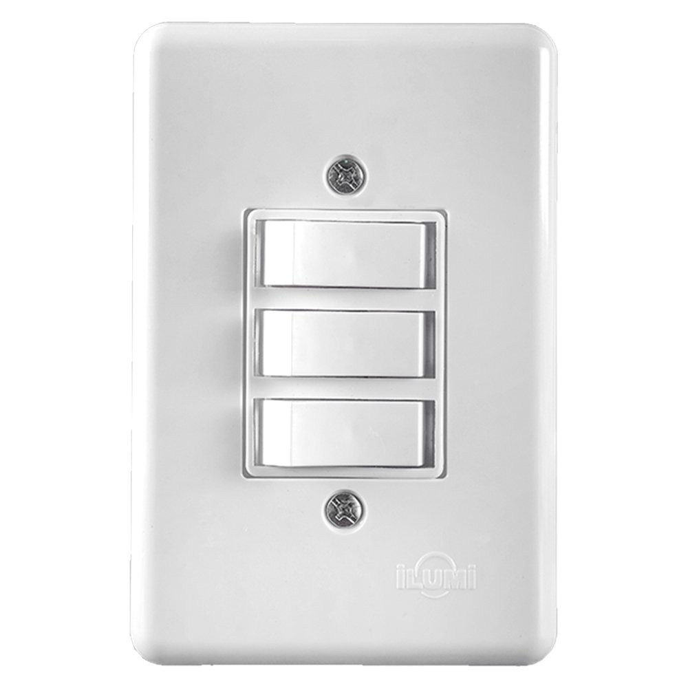 Conjunto 3 Interruptores Simples 6A 250V Stylus Ilumi