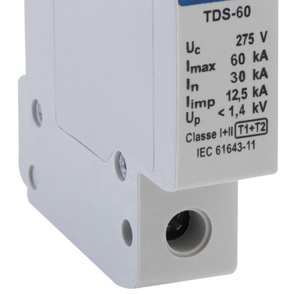 Dispositivo de Proteção Contra Surtos (DPS) 1P 60 kA 275V Classe I e II ...