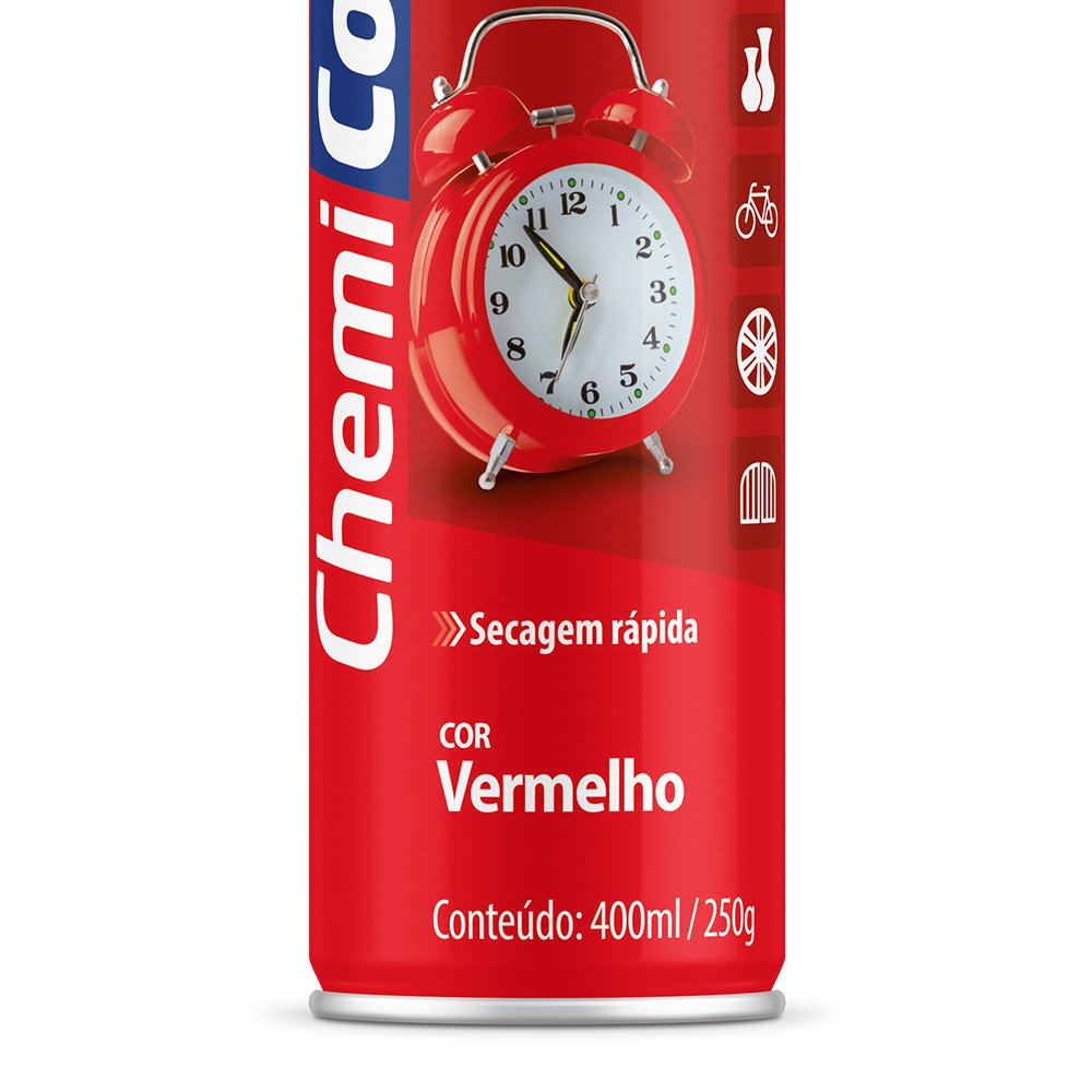 Tinta Spray Uso Geral 400ml/250g Vermelho Chemicolor