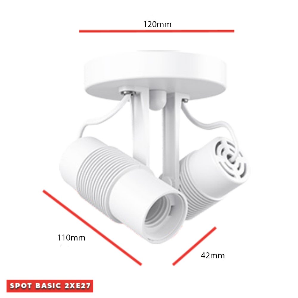 Luminária Spot Basic Branco Fosco de Sobrepor 2 x E27 Avant