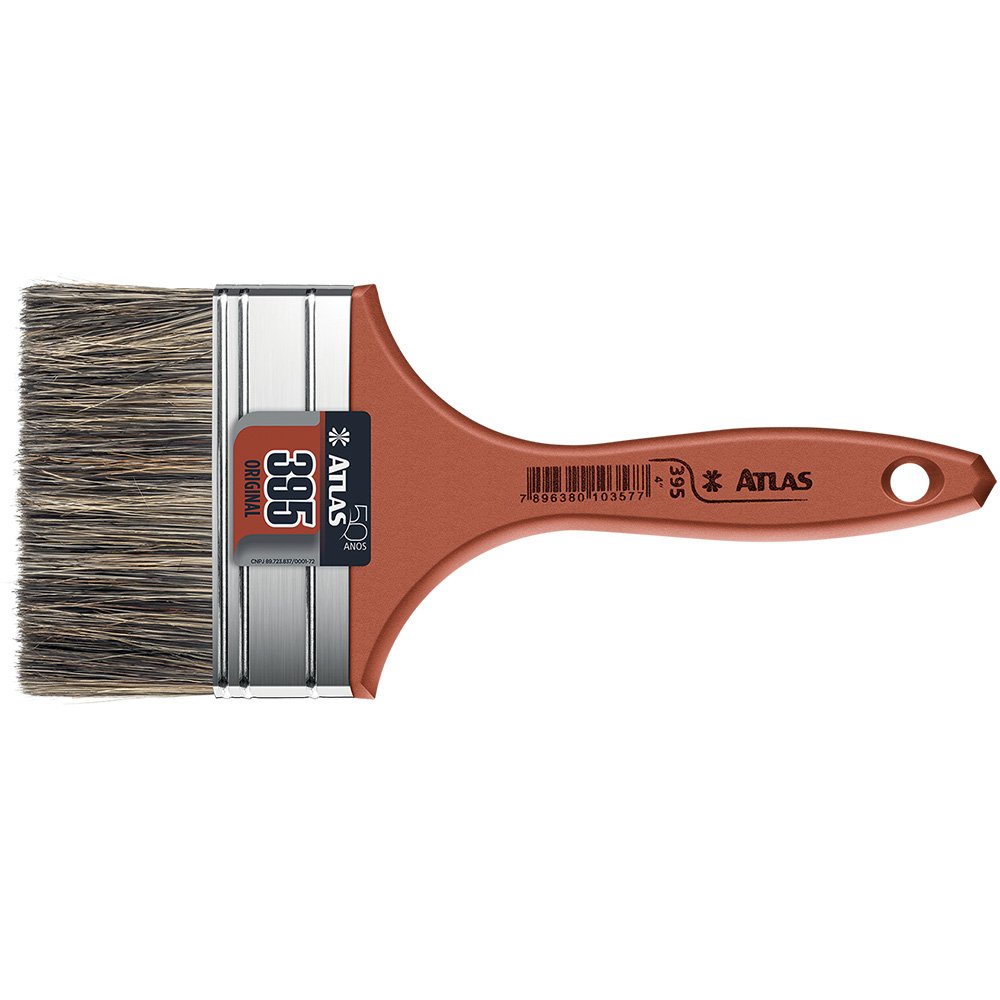 Trincha (Pincel) 4’’ com Cerdas Gris Selecionadas Modelo 395 Atlas