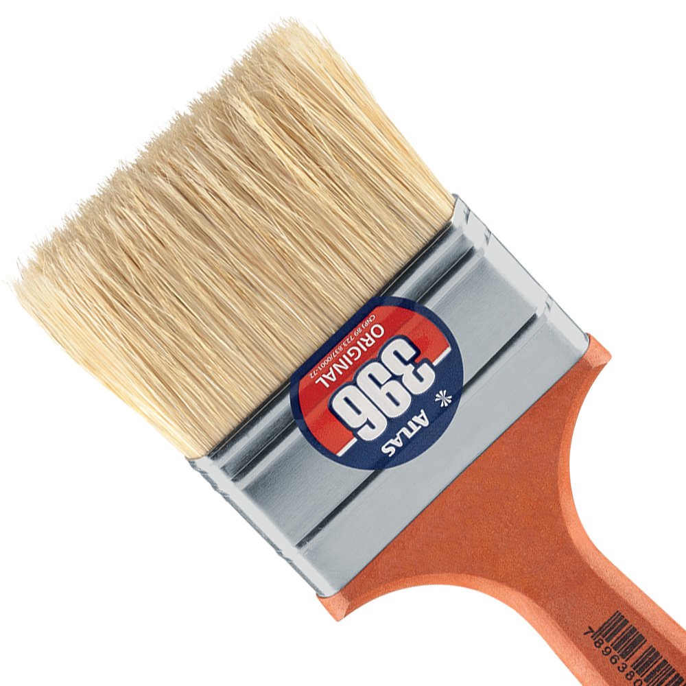 Trincha (Pincel) 2.1/2’’ com Cerdas Brancas Selecionadas Modelo 396 Atlas