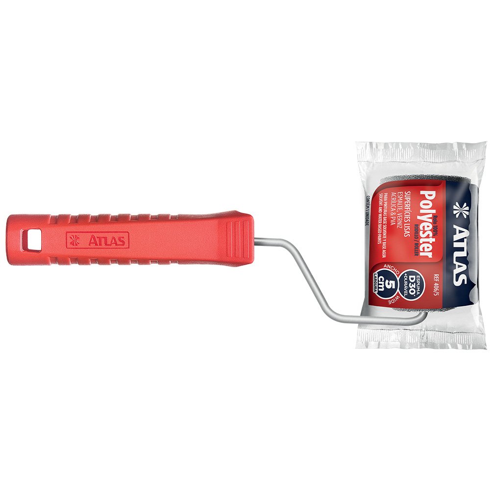 Rolo de Espuma Cinza de 05 cm com Cabo Modelo 406 Caixa com 48 unidades ...