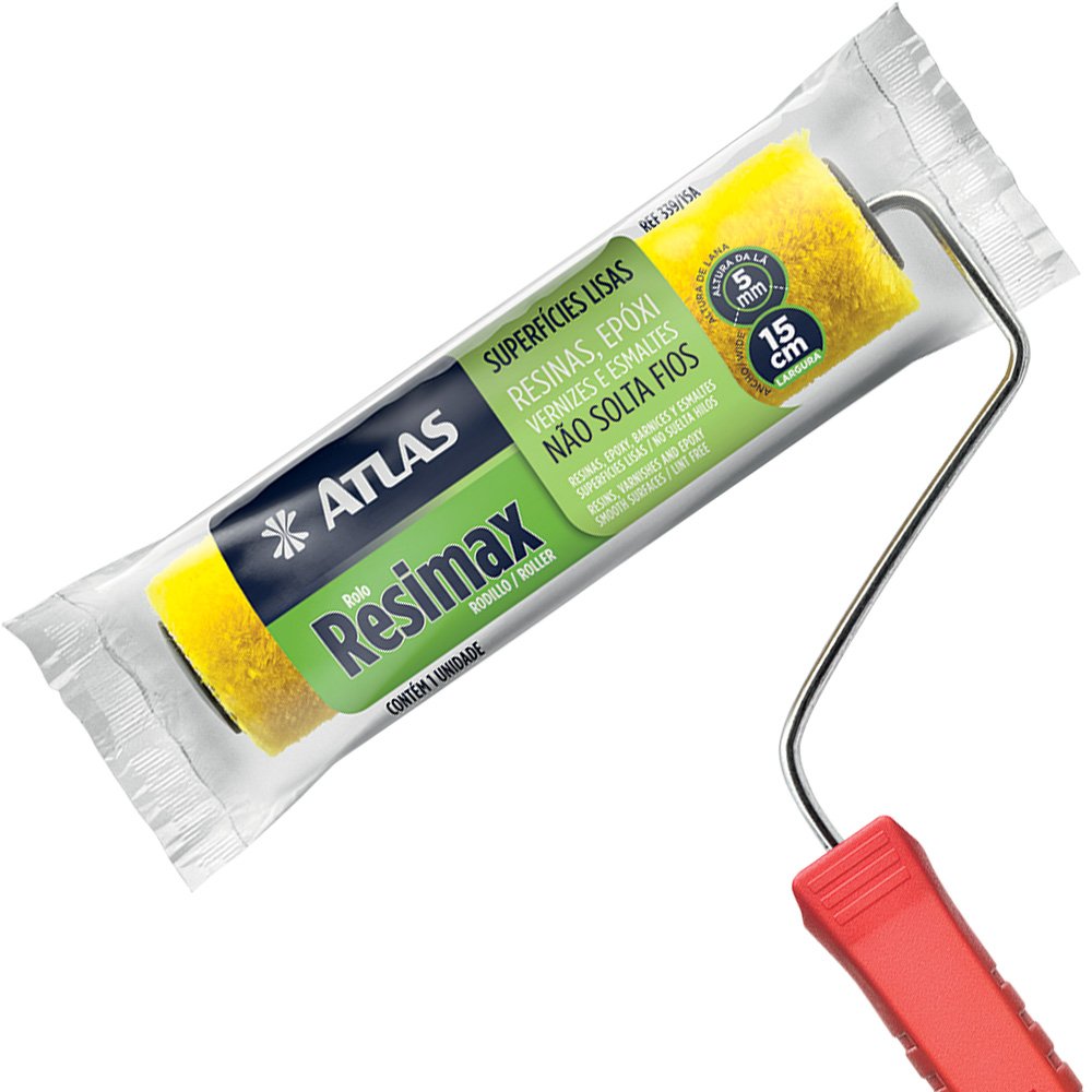 Rolo de Pintura Resimax de Lã Sintética 15cm Modelo 339 com Cabo Atlas