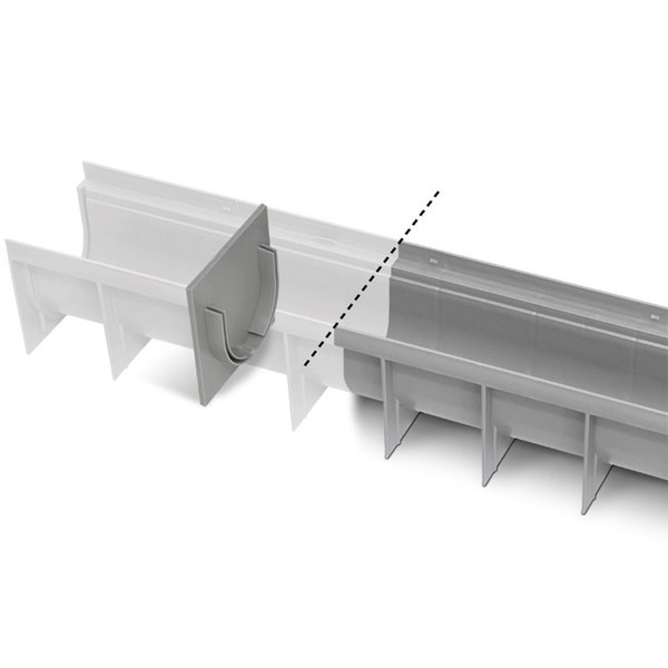 Calha Plástica para Piso com Grelha 100 x 15 x 15cm Roma