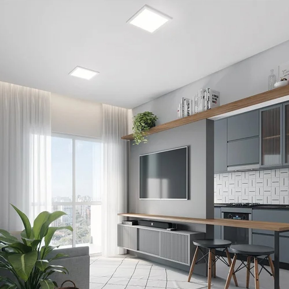 Painel LED Branco 12W Quadrado de Embutir, 6500K Bivolt Avant